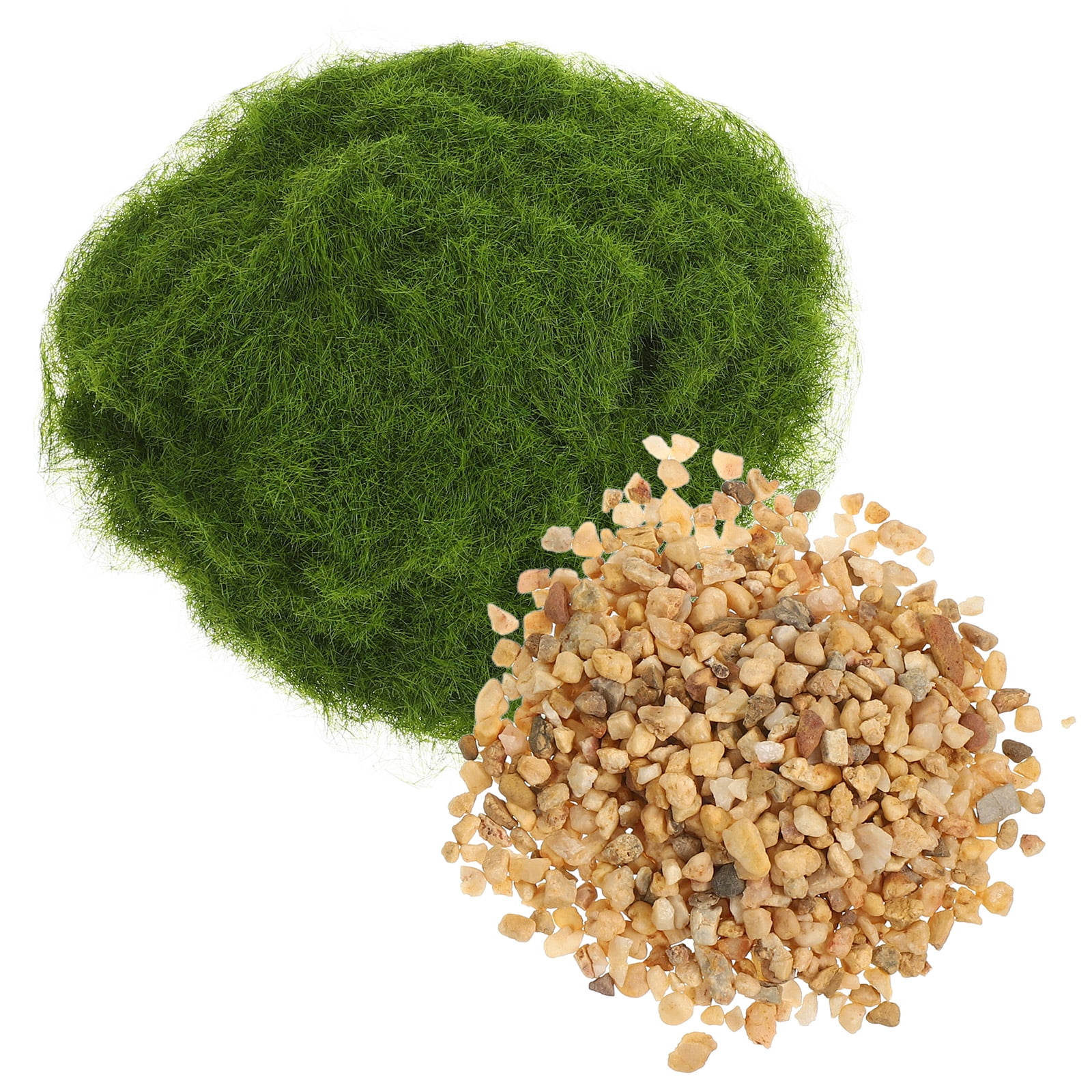 Nylon and Stone Static Grass for Sand Table Light Green Fairy Garden ...