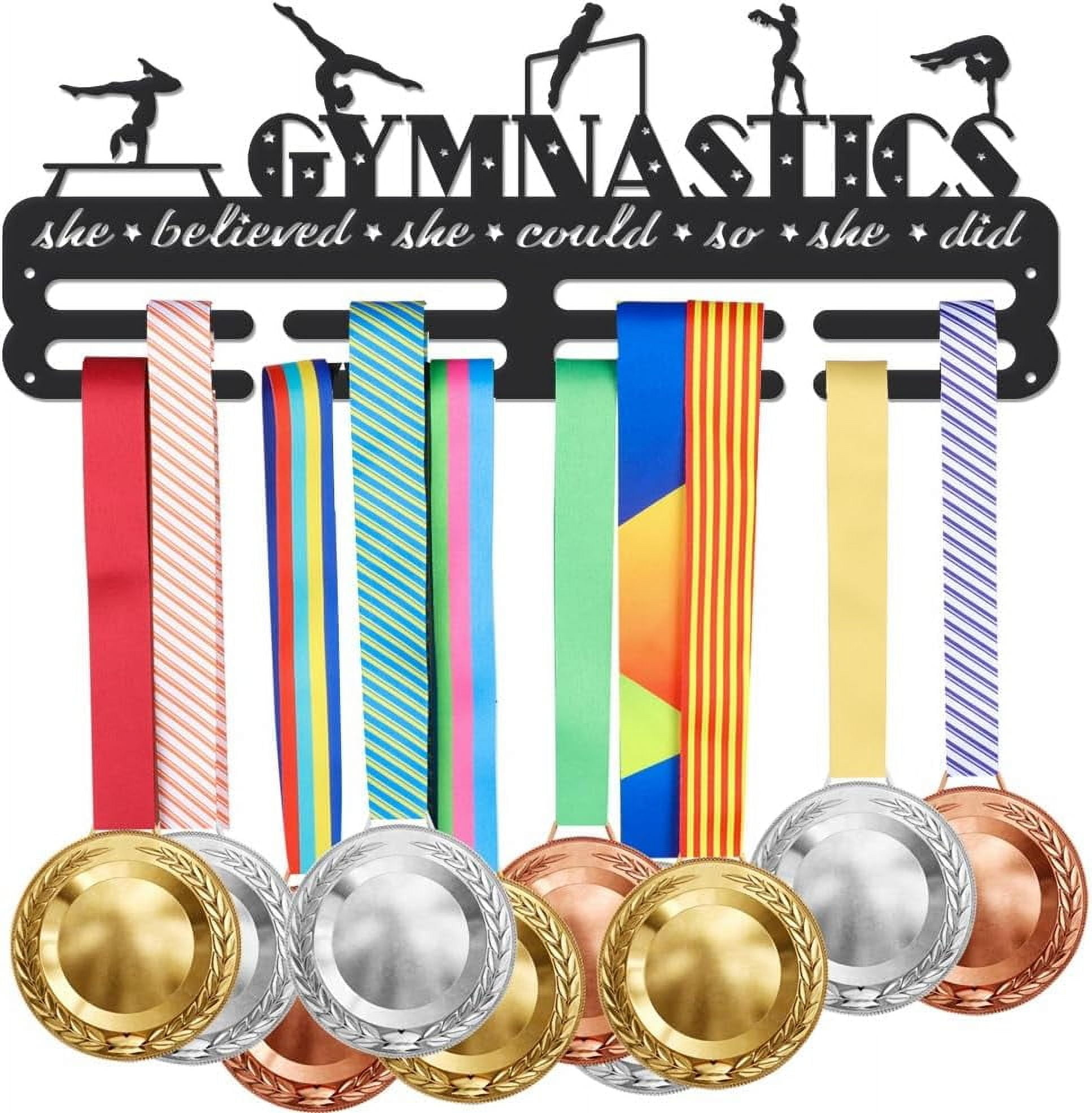 1 Set Gymnastic Medal Hanger Display Women Girls Sports Wall Mounted ...