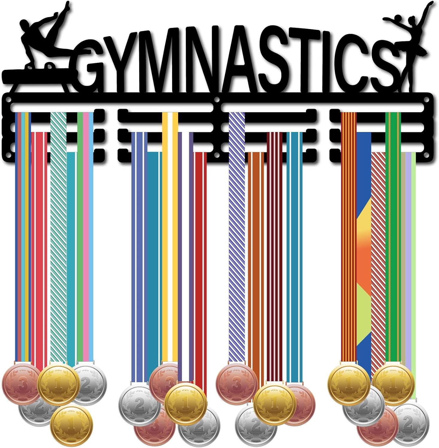 1 Set Gymnastics Medal Hanger Display Medal Holder with 12 Lines Iron ...