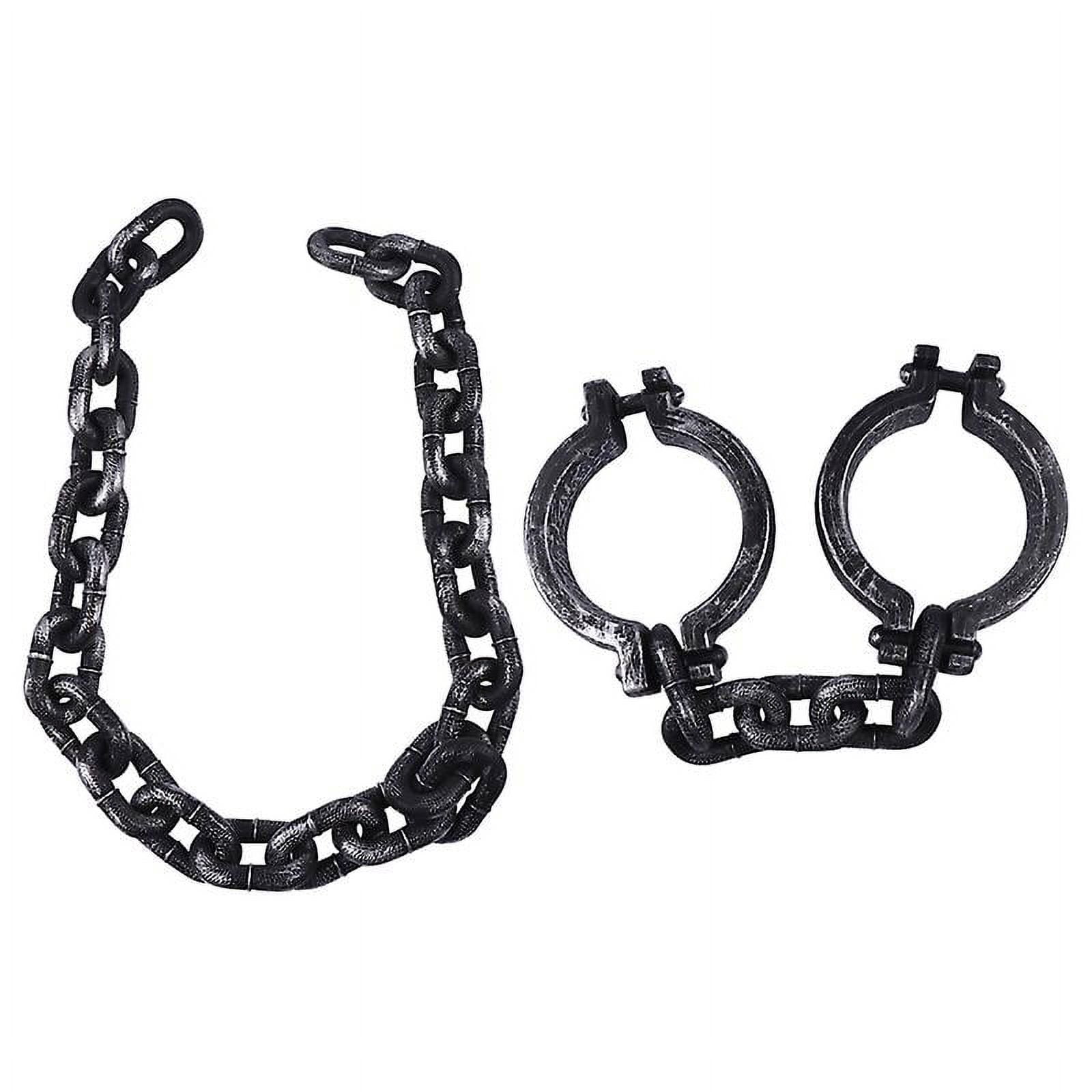 1 Set Halloween Plastic Wrist Shackles Prison Handcuffs Prisoner Prop ...