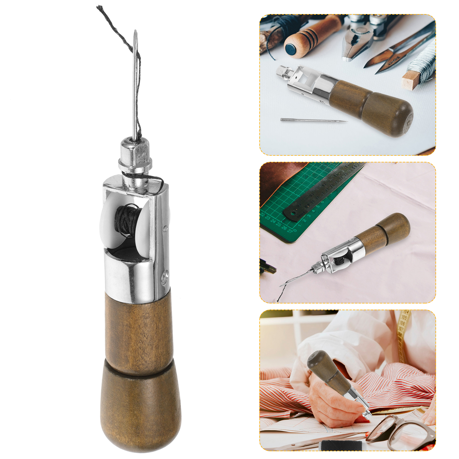 WHAMVOX DIY Leather Tool Kit for Decoration with Metal Awl Perfect for ...