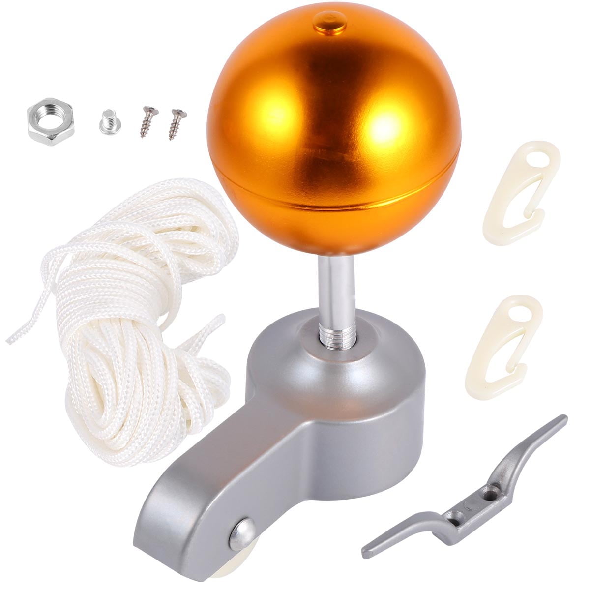 1 Set Hand Signal Flag Flagpole Head Gold Plating Round Flagpole Head ...