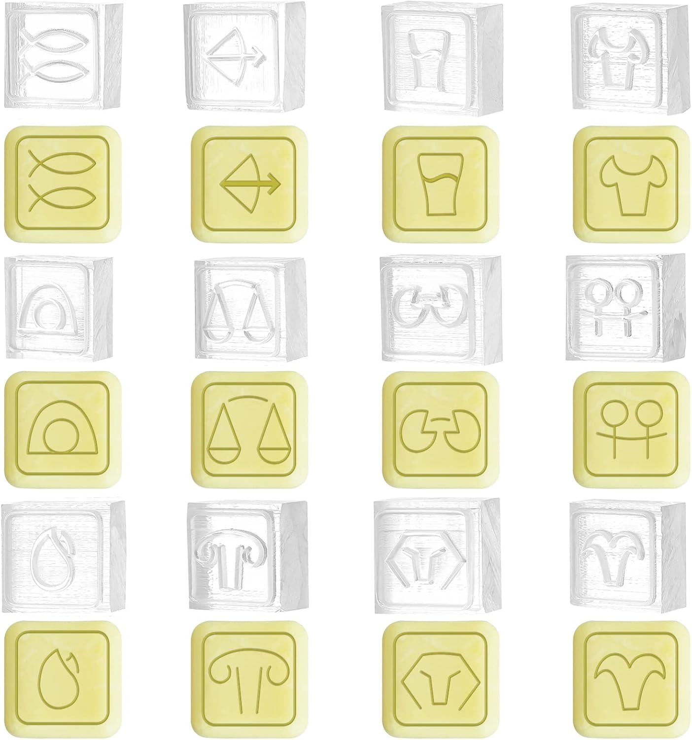 1 Set Handmade Soap Stamp 12 Pack Mini Clear Acrylic Square Soap Making ...