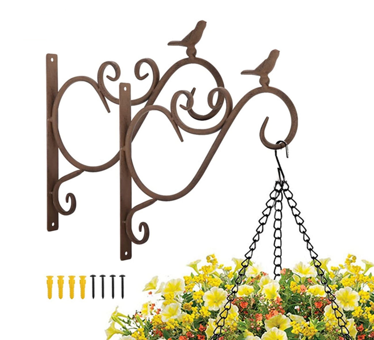 Hanging Planter Bracket for Home Use Made of Iron Light Brown Color ...