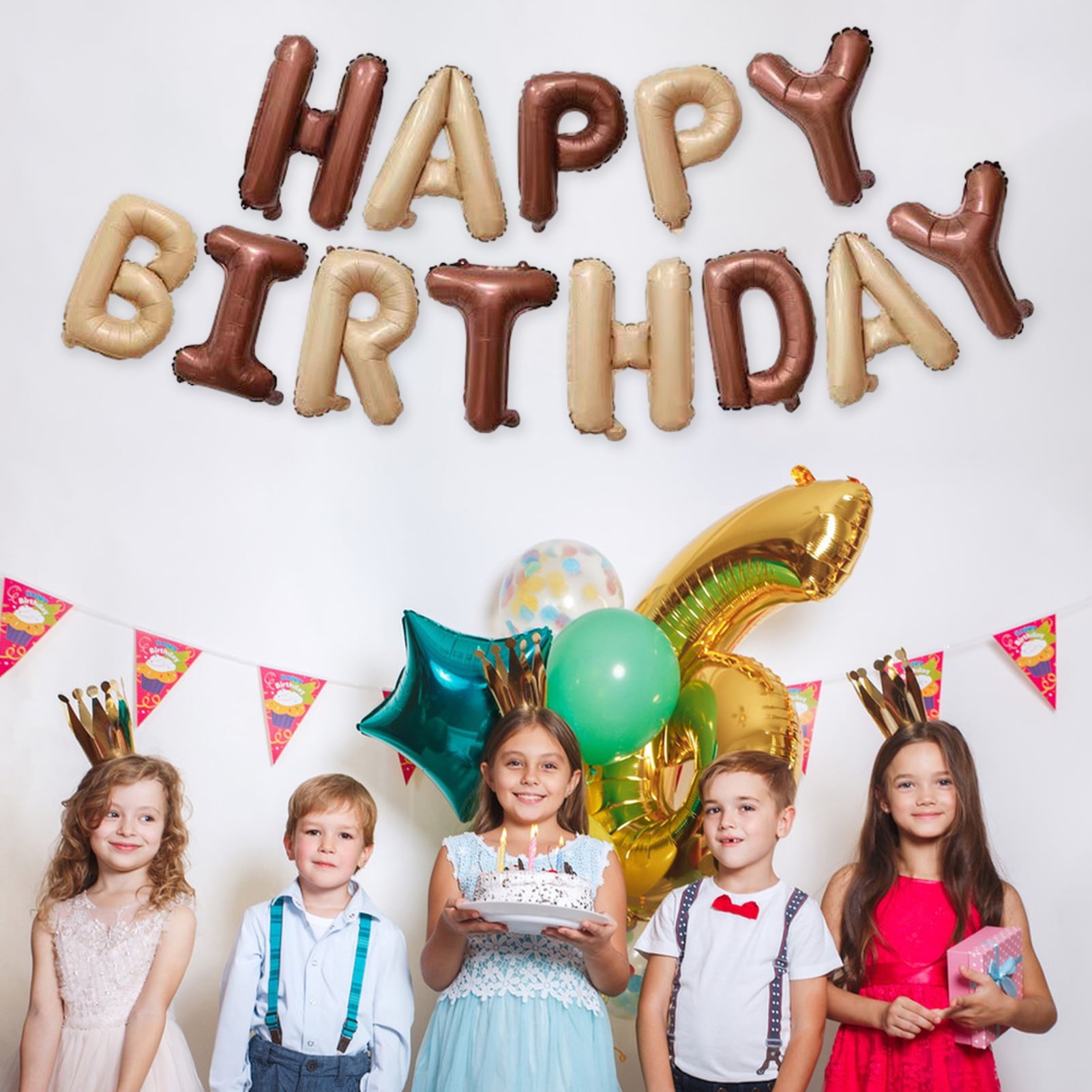 1 Set Happy Birthday Balloon Aluminum Foil Letter Shape Party Balloon ...