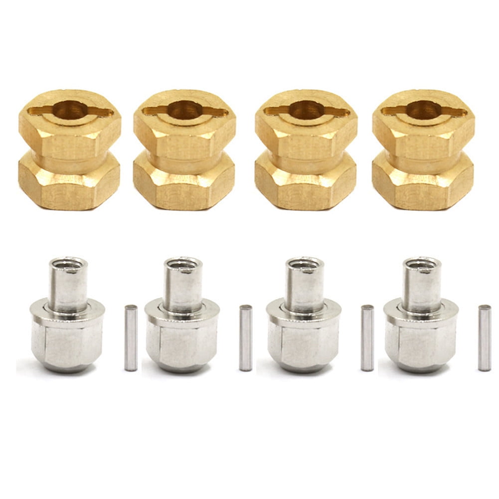 1 Set Heavier Brass Wheel Hex Extended Adapter for Axial SCX10 90046 D90 1/10 RC Car Spare Part ...