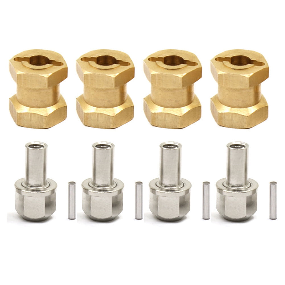 1 Set Heavier Brass Wheel Hex Extended Adapter for Axial SCX10 90046 D90 1/10 RC Car Spare Part ...
