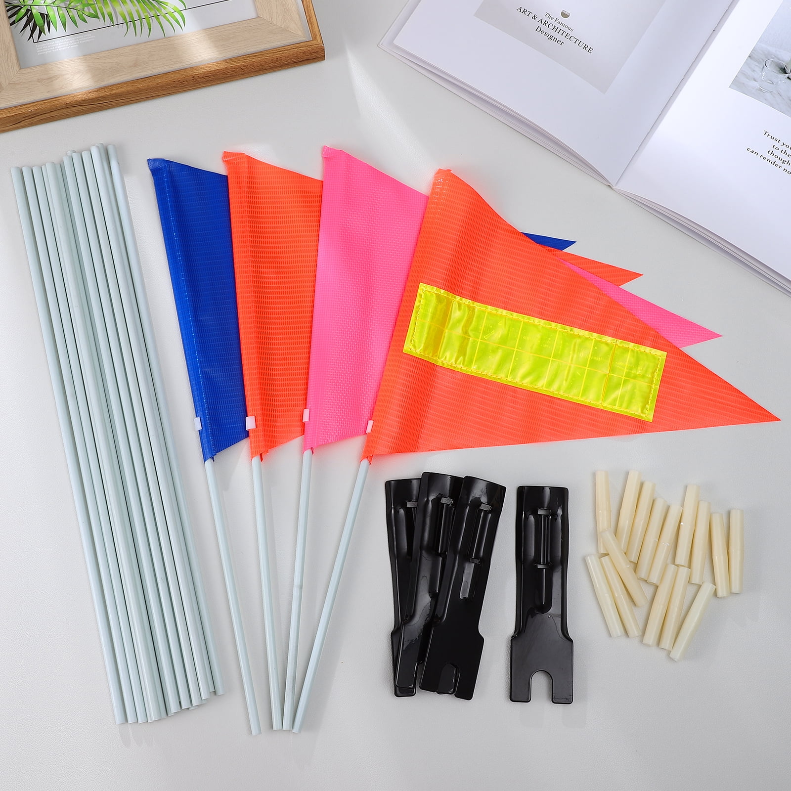 1 Set High Visibility Safety Flags Bike Trailer Flags Bicycles Flag ...