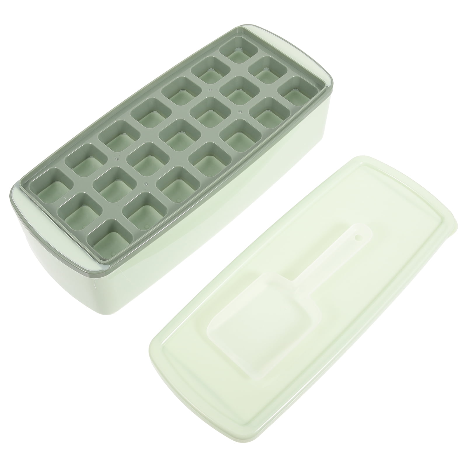 Portable Ice Cube Tray with Scoop for Freezer Storage Olive Green Big ...