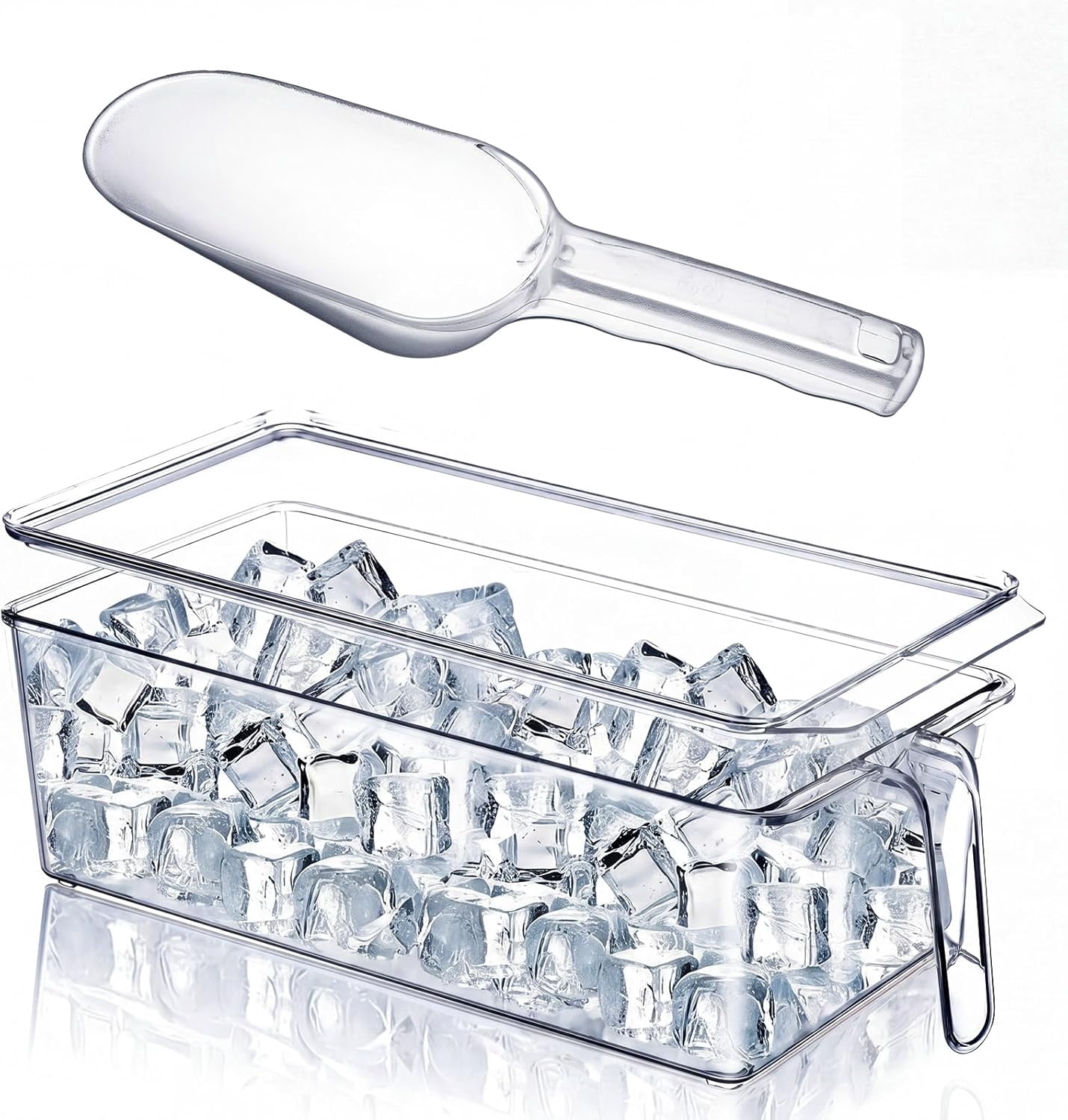 1 Set Ice Storage Bin for Freezer with Lid and Flexible Scoop Set ...