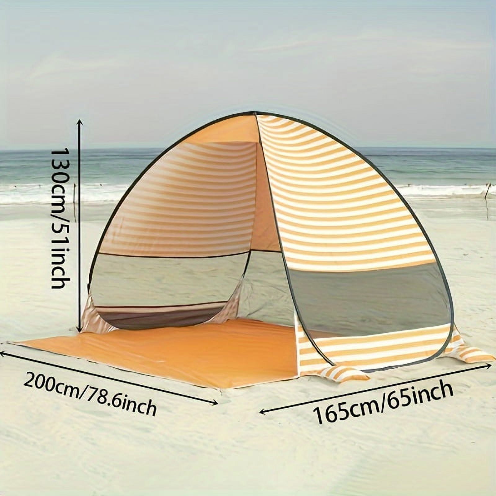 1 Set Instant Beach Tent UPF 50+ - Quick Pop Up Sun Shelter with UV ...