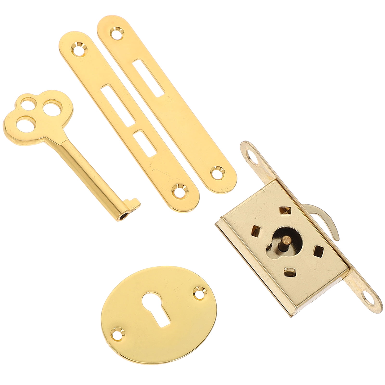 HOMEMAXS Hidden Drawer Lock for Cabinet with Key Golden Color Zinc ...