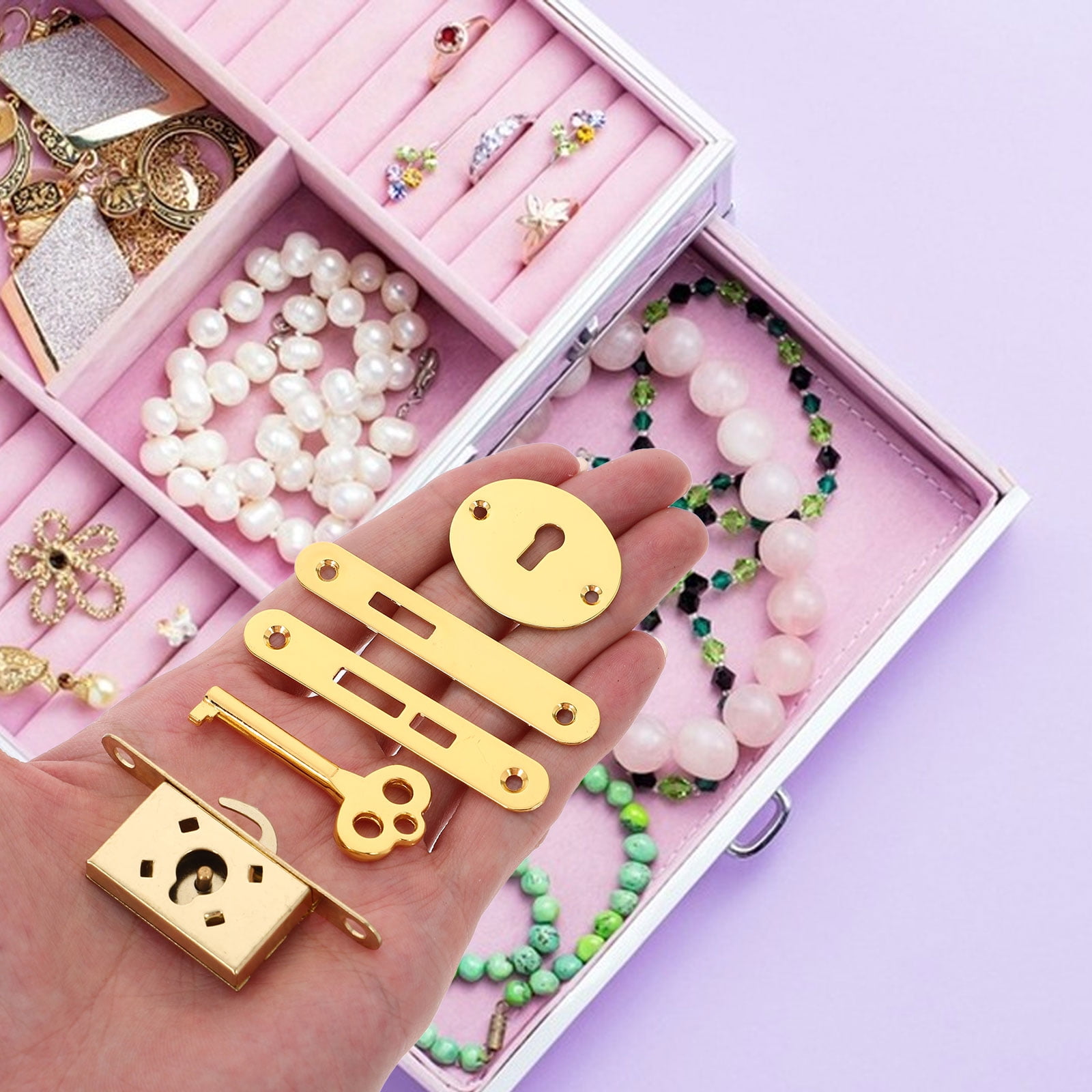 Golden Cabinet Lock with Key for Small Boxes and Jewelry Boxes Sturdy ...