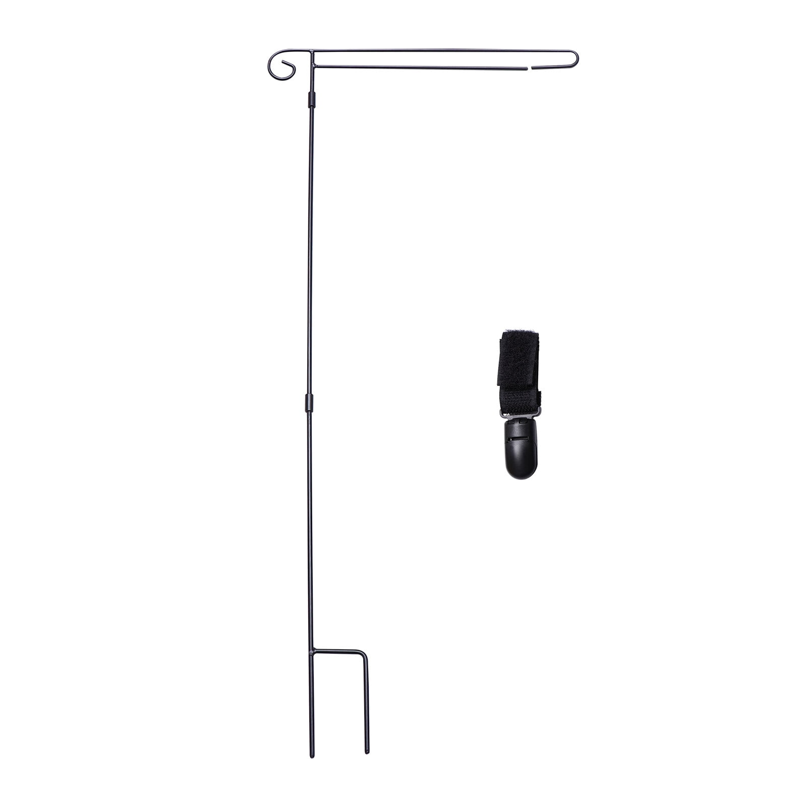 Iron Garden Flag Stand with Clip - Flagpole Kit for Outdoor Yard, Lawn ...
