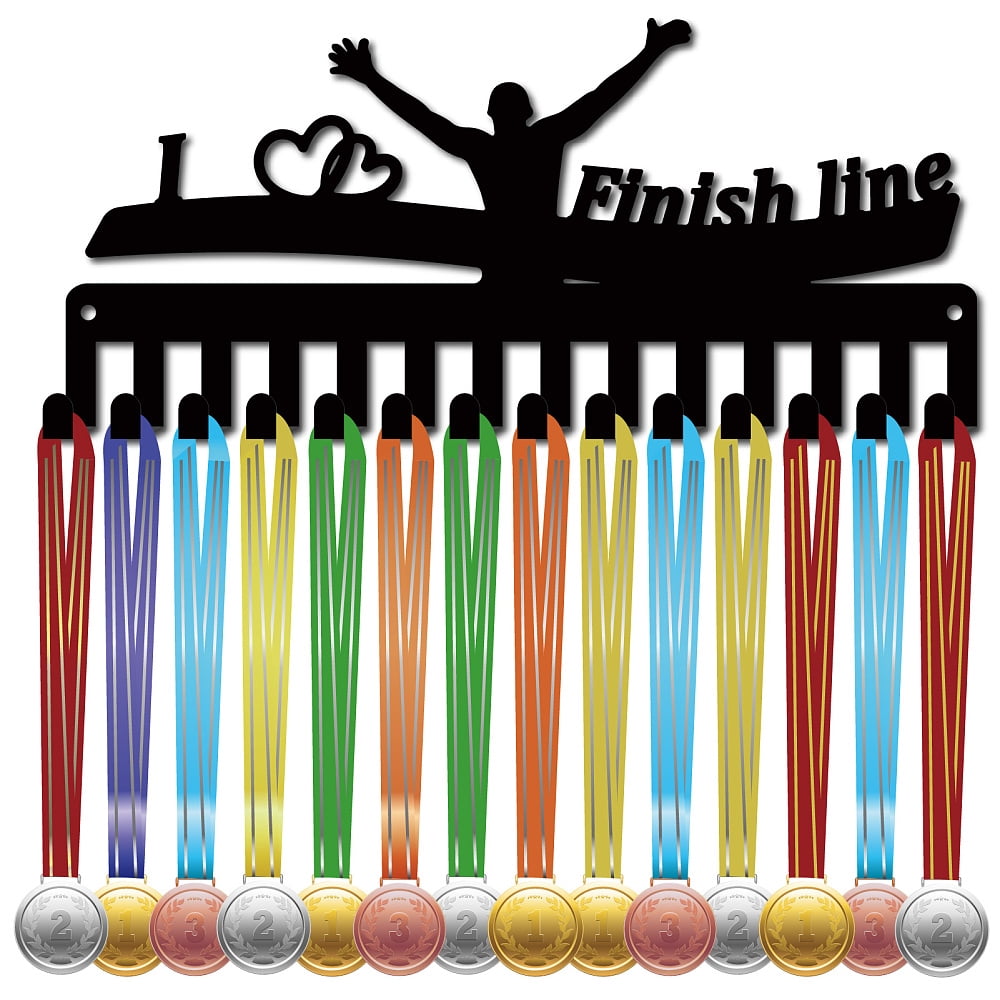 1 Set Iron Medal Holder Frame 14 Hooks Medals Display Hanger Rack with ...