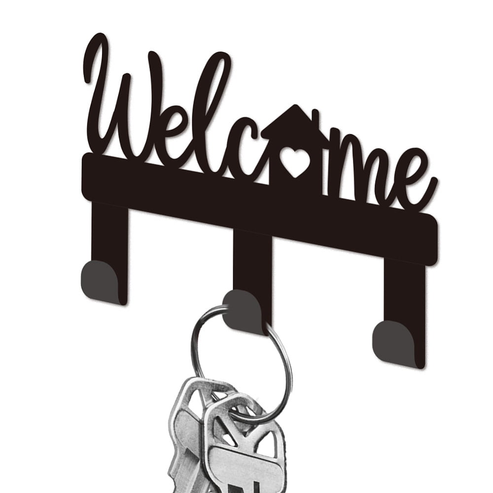 1 Set Iron Wall Mounted Hangers Decorative Organizer Rack with Screws 3 ...