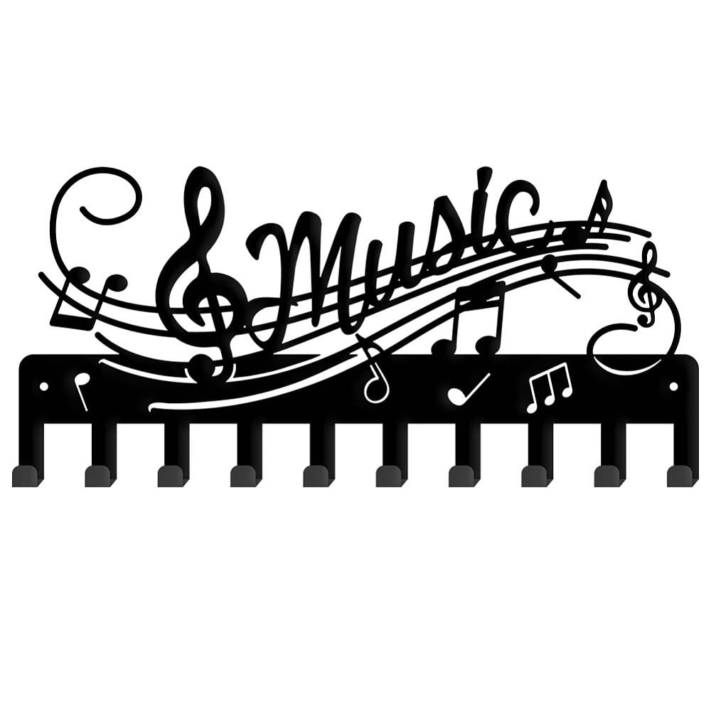 1 Set Iron Wall Mounted Hook Hangers 10-Hook Decorative Organizer Rack ...