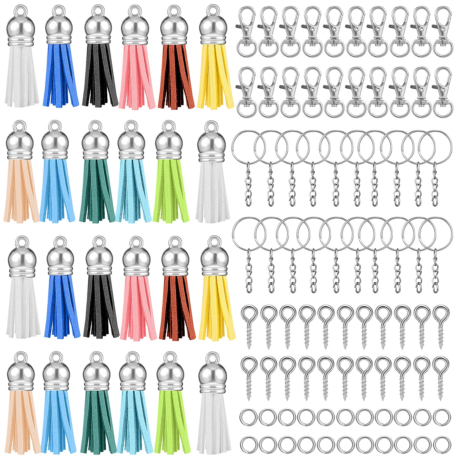 1 Set Key Chain Making Kit Keychain Tassels Key Chain Rings Tassels ...