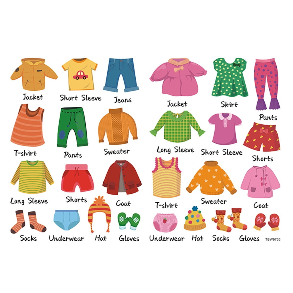 1 Set Kids Dresser Clothing Decals Clothing Sort Stickers Removable ...