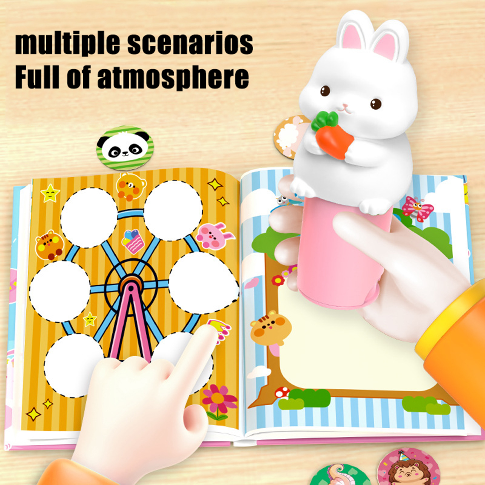 1 Set Kids Sticker Stamp Toy with 120/420 Stickers Picture Book Animal ...