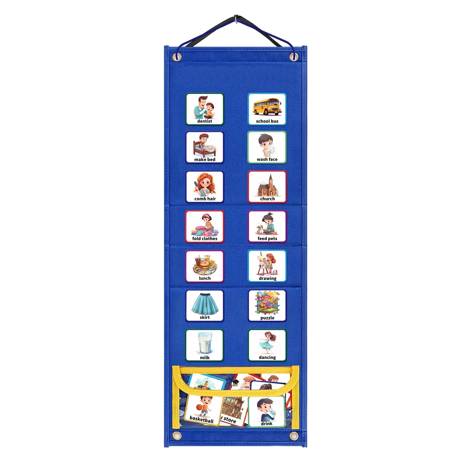 1 Set Kids Visual Schedule Chart 2-in-1 Daily Chore Routine Learning ...