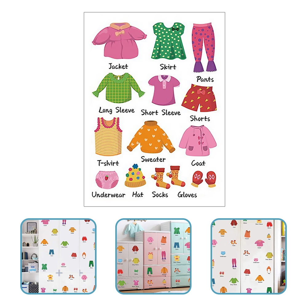 1 Set Kids Wardrobe Clothing Labels Stickers Classification Labels ...