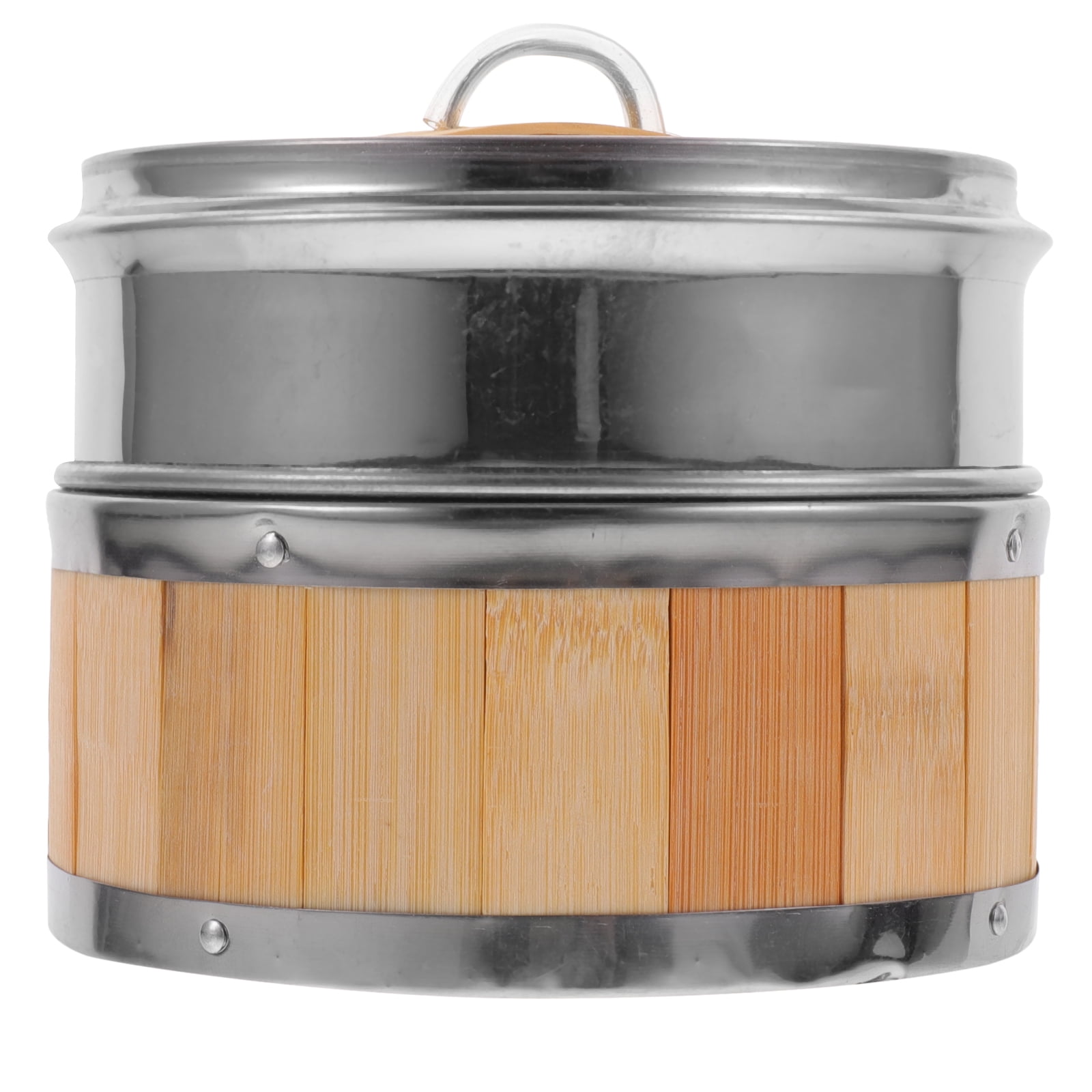1 Set Kitchen Bamboo Food Steamer Stainless Steel Banding Buns Steamer ...