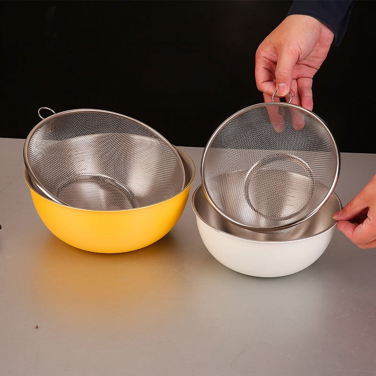 1 Set Kitchen Round Fruit and Vegetable Washing Pot Stainless Steel ...