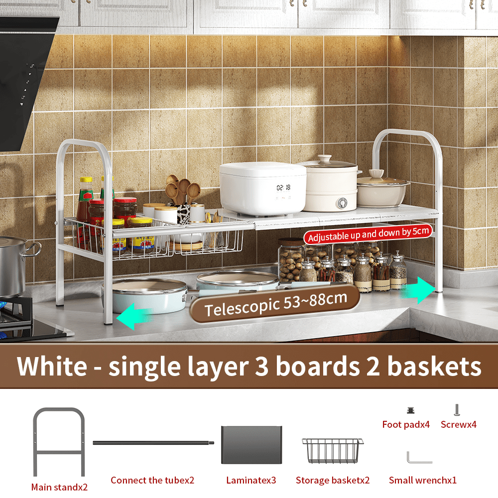 1 Set Kitchen Under Sink Organizers, Expandable Cabinet Shelf Organizer ...