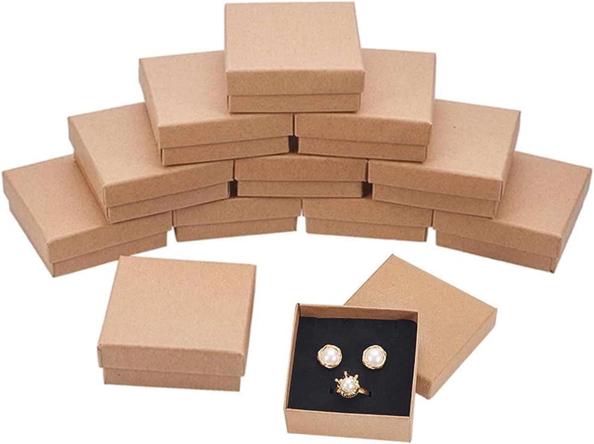 1 Set Kraft Paper Cardboard Jewelry Set Boxes Earring and Necklace Box ...