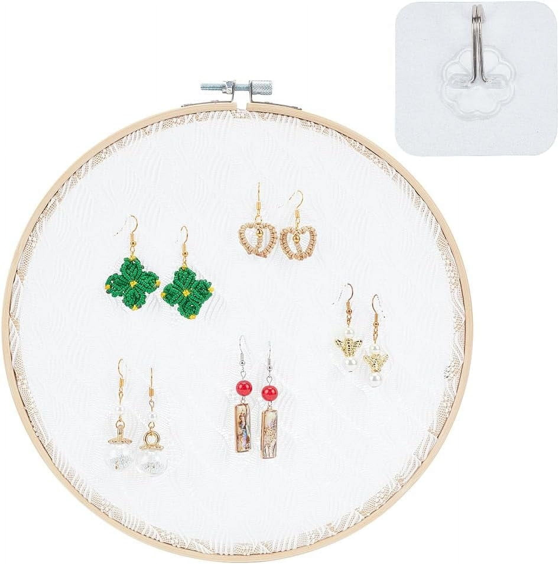 1 Set Lace Disc Earring Display Holder Wood Wall Mounted Ear Stud ...