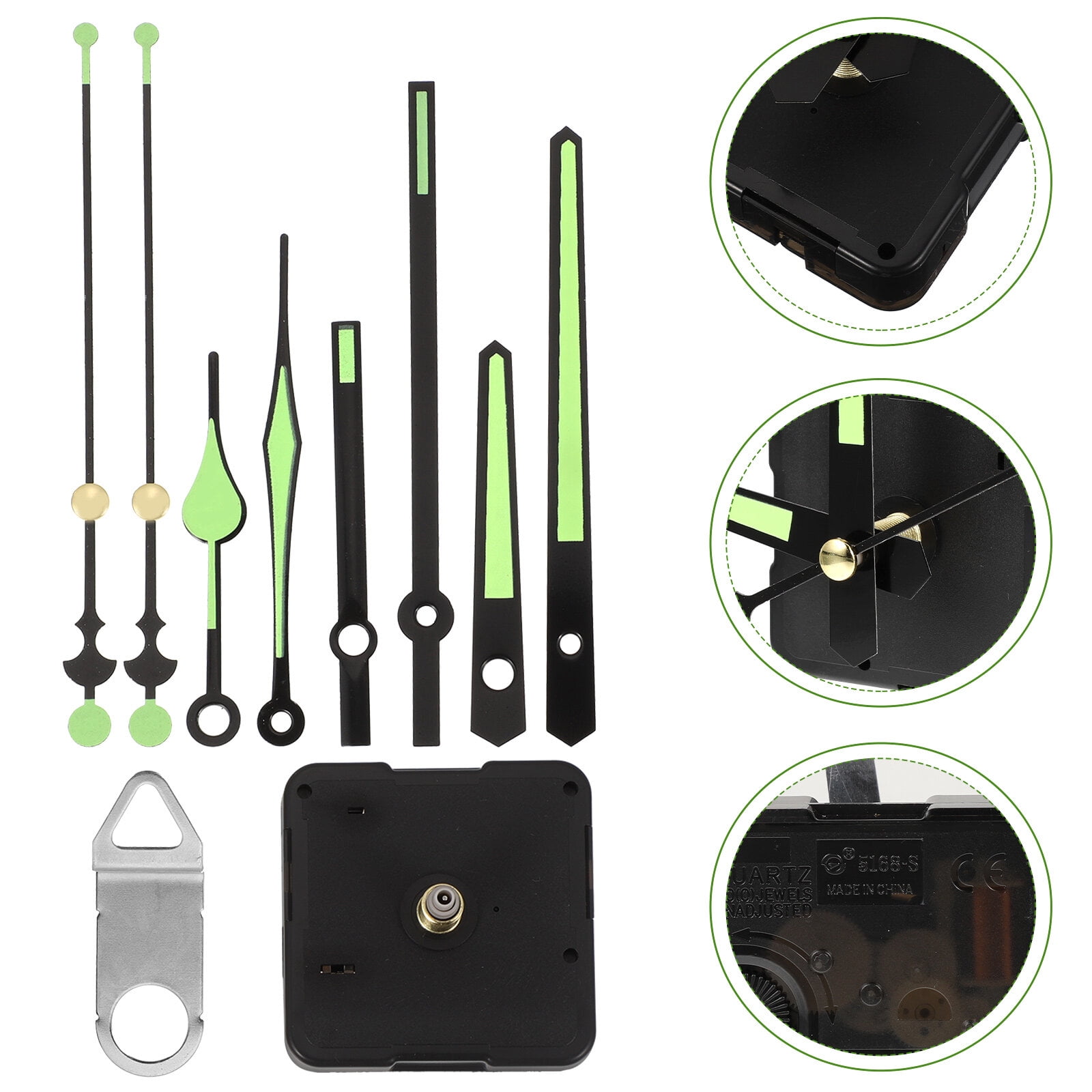 Luminous Clock Hands Mechanism for DIY Use Plastic Assorted Color 1 Set ...