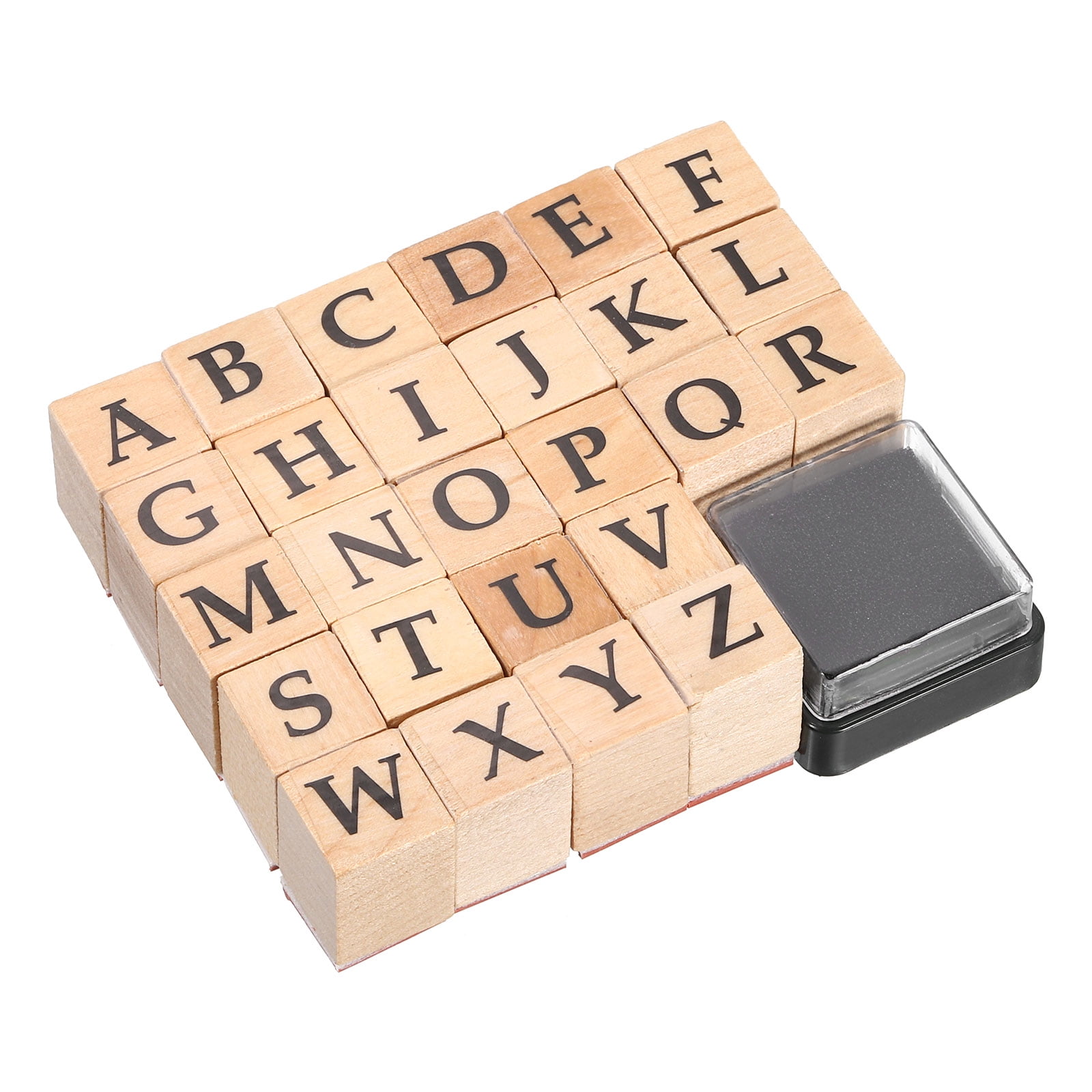 1 Set Letter Stamps Wood Rubber Stamp, Character a to Z Alphabet Stamps ...
