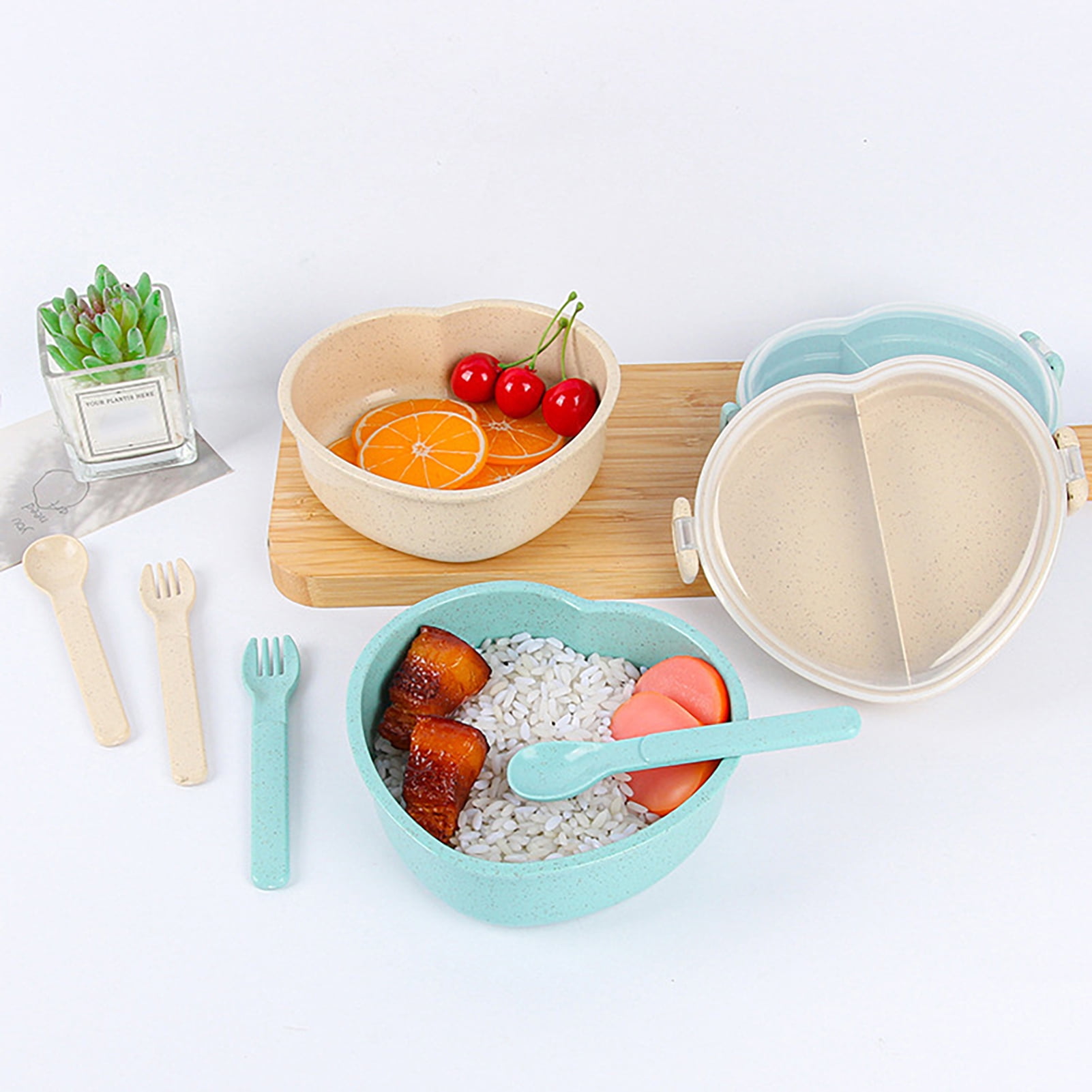 1 Set Lunch Box Drop-resistant Pinch-resistant Leakproof Pack Meals No ...