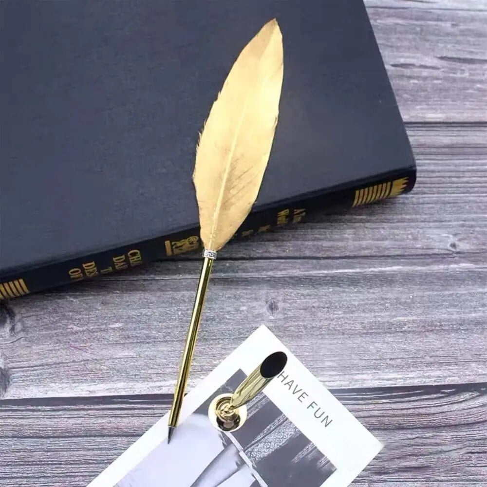 1 Set Luxury Vintage Turkey Feather Dip Fountain Pen + 5 Nibs English ...