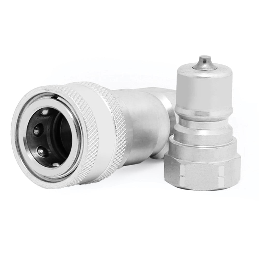 1 Set Male Female Carbon Steel Hydraulic Close Type Quick Connector ...