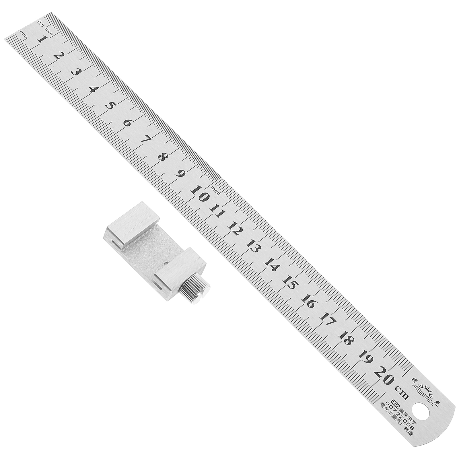 1 Set Stainless Steel Ruler Metal Ruler with Positioning Block for ...