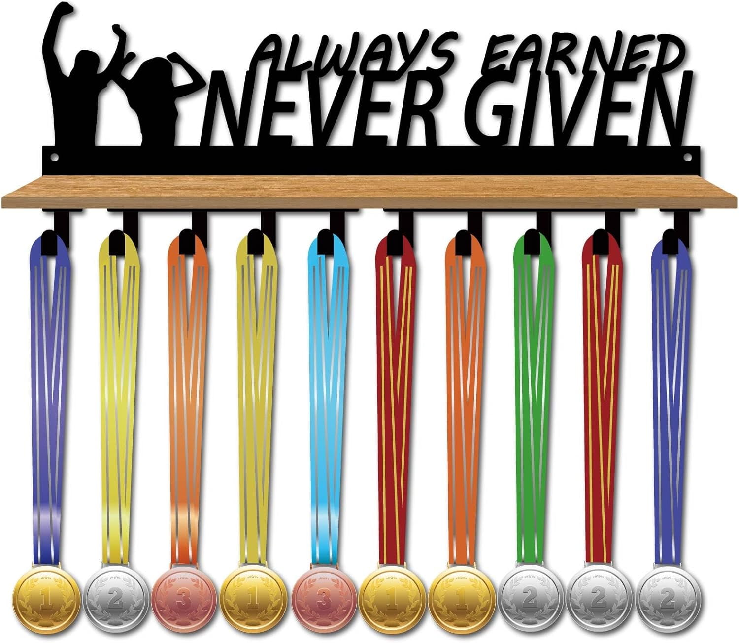 1 Set Medal Hanger Display Trophy Shelf Metal Medal Holder Stand Wall ...