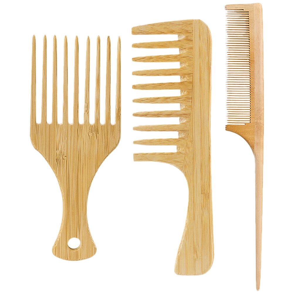 1 Set Men Styling Combs Bamboo Hairstyling Comb Professional Oil Comb ...