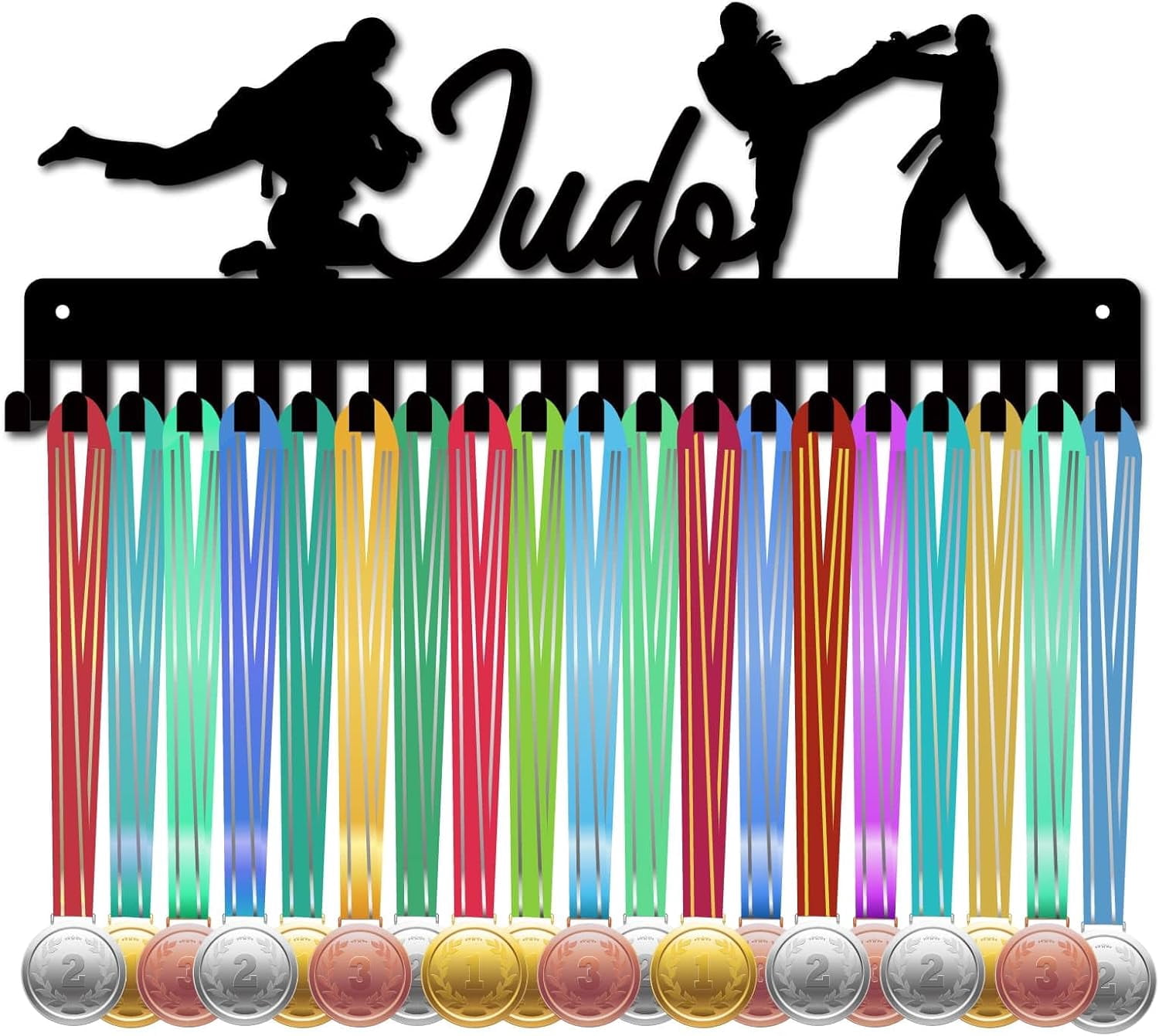 1 Set Metal Medal Hanger Sports Medal Holder Display Judo Theme Race ...