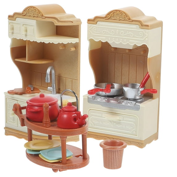 1 Set Mini Cooking Bench Kitchen Cupboard Model Doll House Landscape ...
