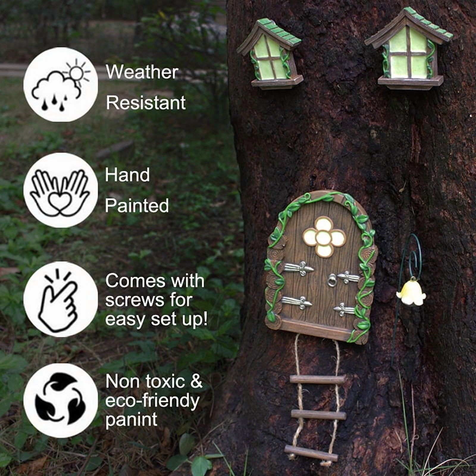 1 Set, Mini Fairy Tale Door Decorations,Outdoor Decorative Pendants ...