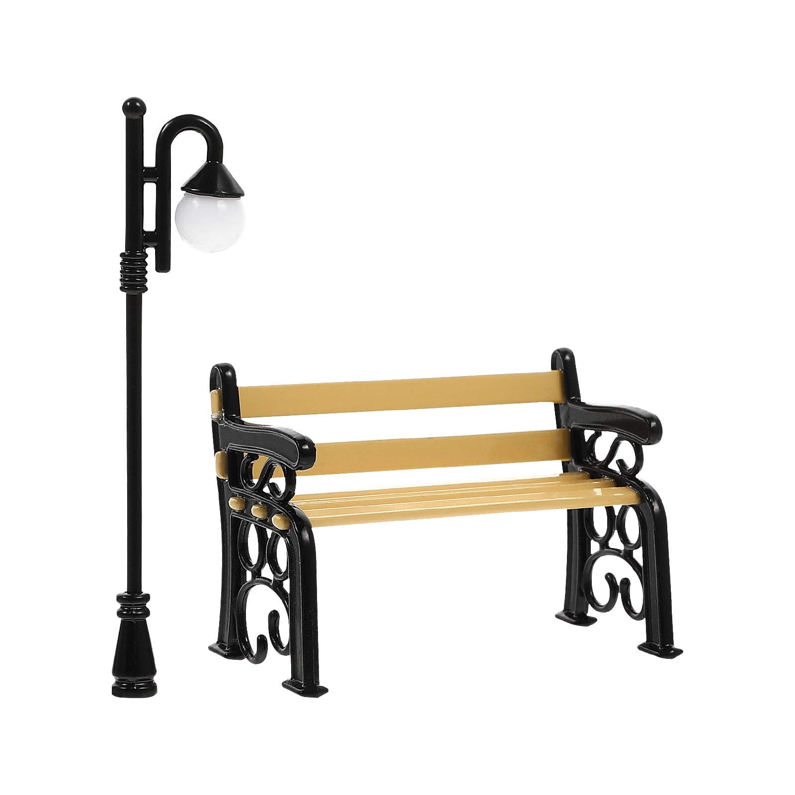 1 Set Mini House Furniture Mini Street Light Miniature Bench Kids ...