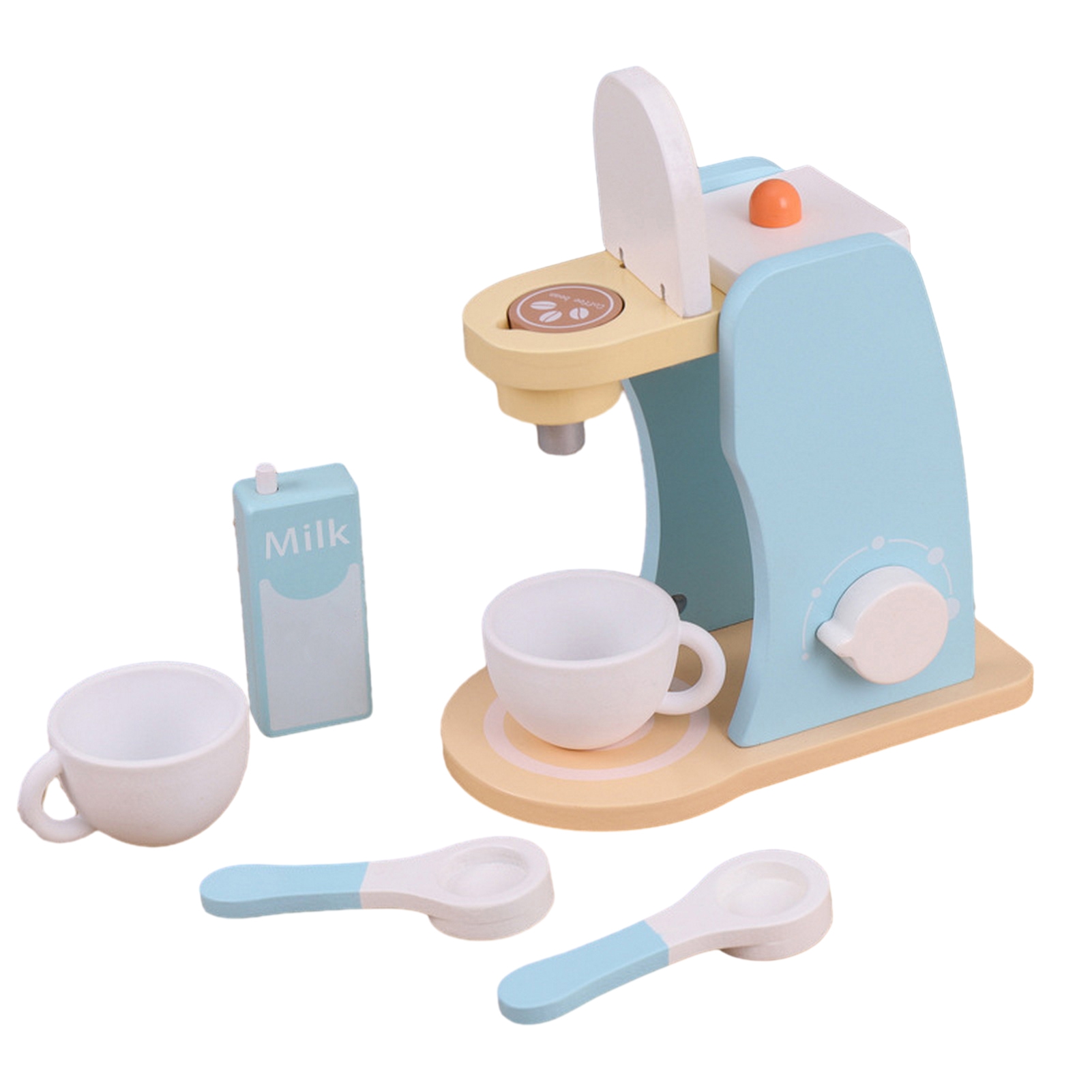 1 Set Mini Kitchen Playset Toy Simulated Wooden Blender Coffee Maker ...