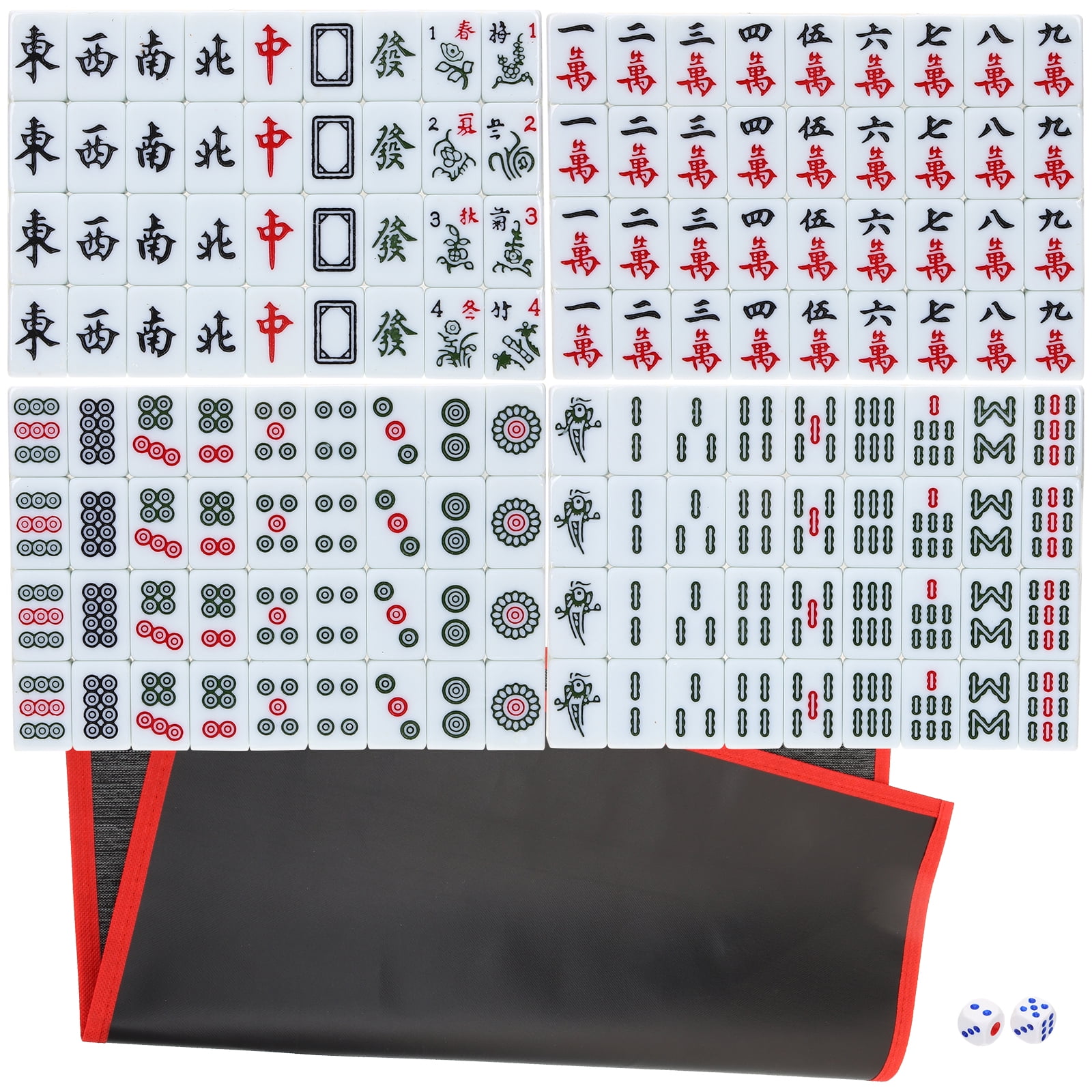 1 Set Mini Mahjong Set Portable Mahjong Tiles Travel Chinese Mahjong ...