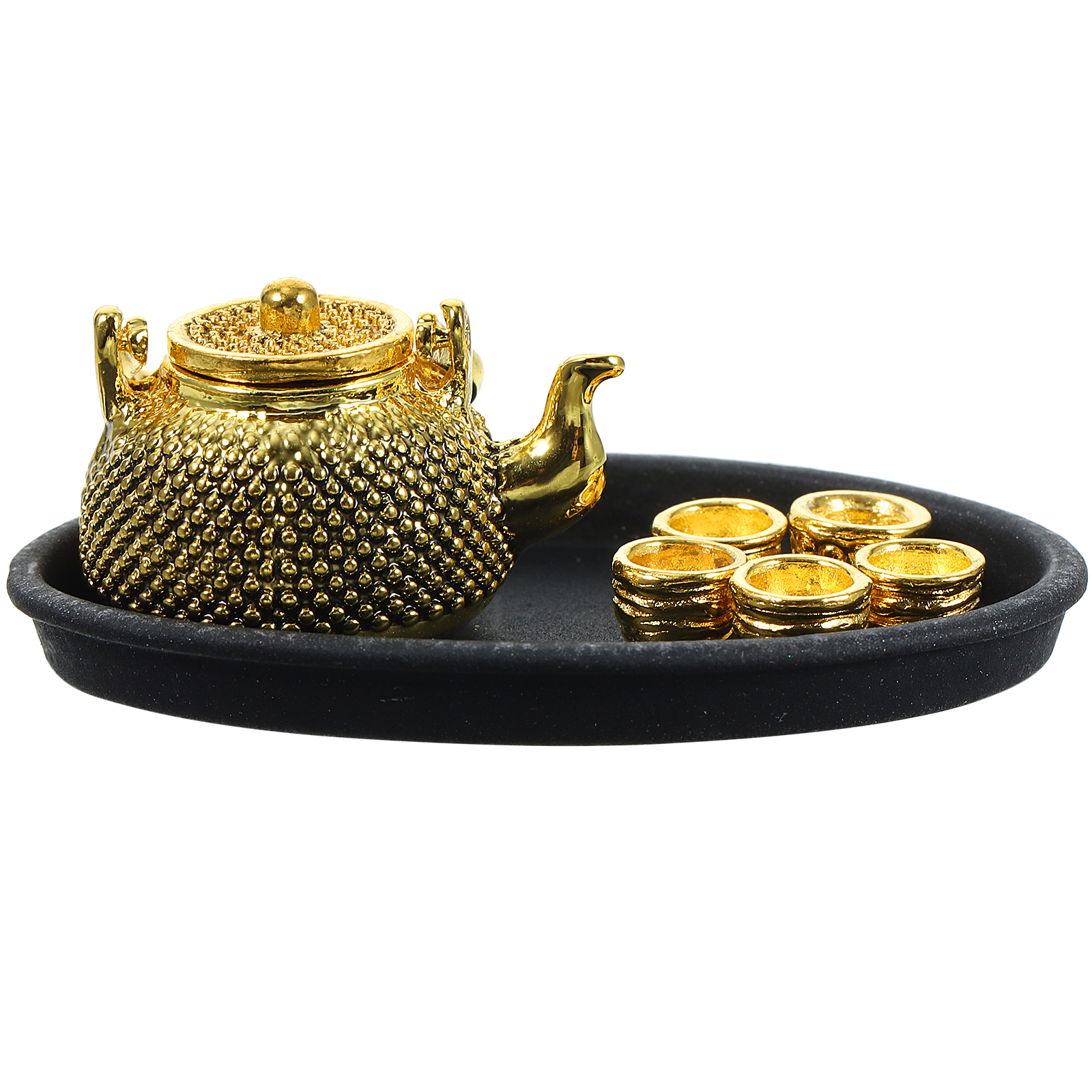 1 Set Mini Tea Set Mini House Metal Tea Set Mini House Decorative ...