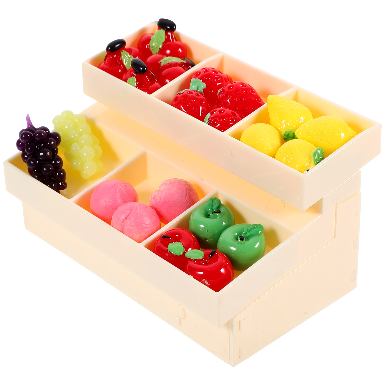 1 Set Mini Vegetable Rack Stall Model Miniature Fruit Stall Model with ...