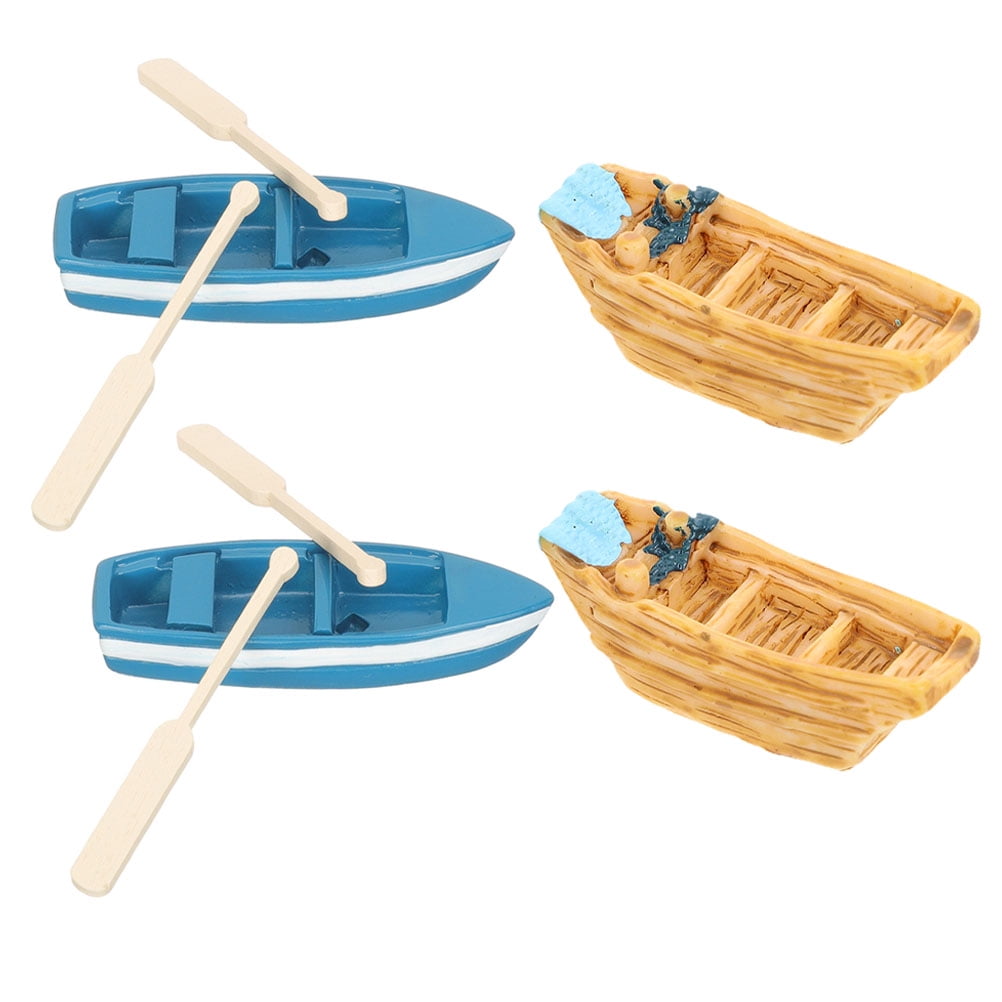 1 Set Miniature Boat Model Figurines Toy Landscape Boat Beach Theme ...