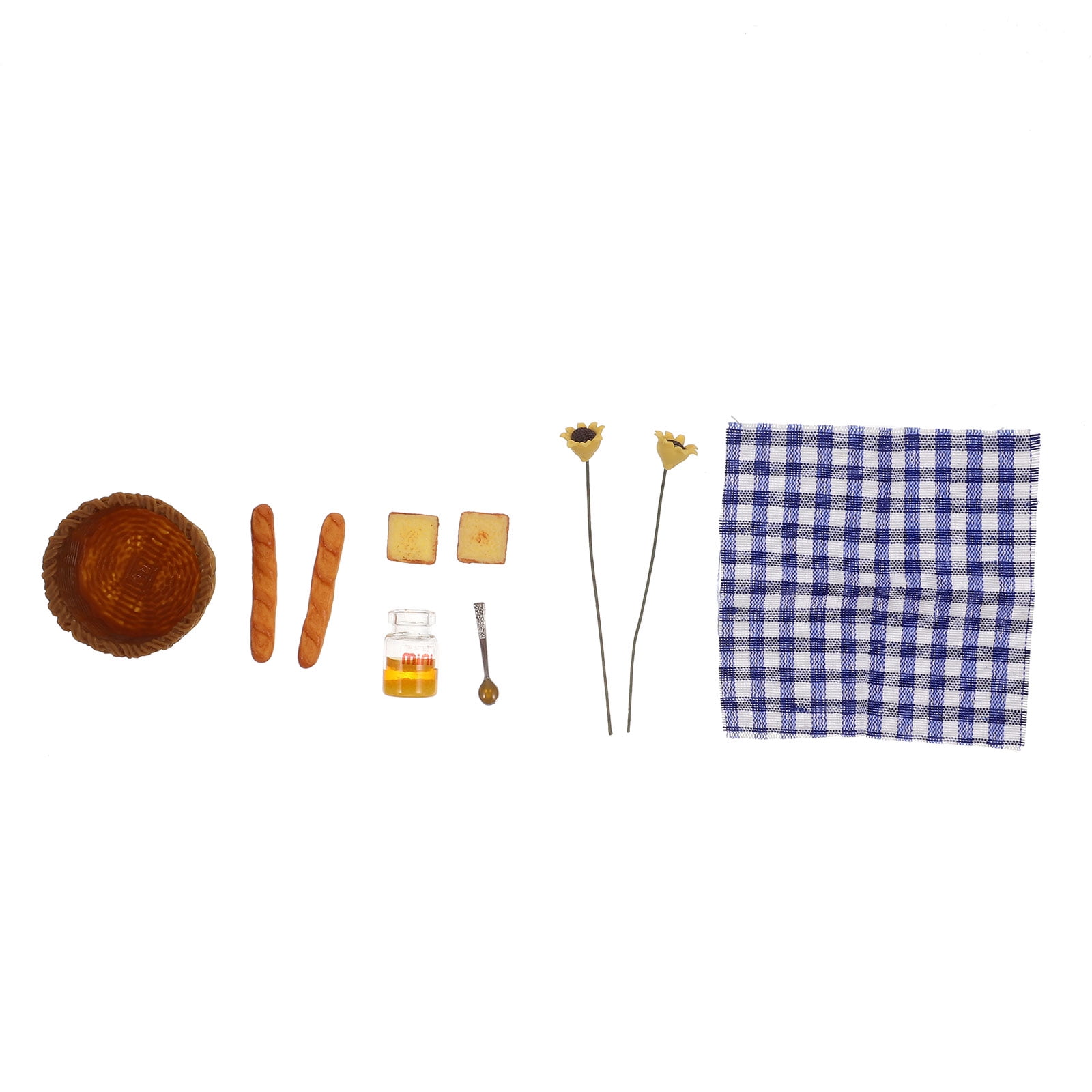 1 Set Miniature Doll House Honey Bread Basket Kit Models Photo Props ...