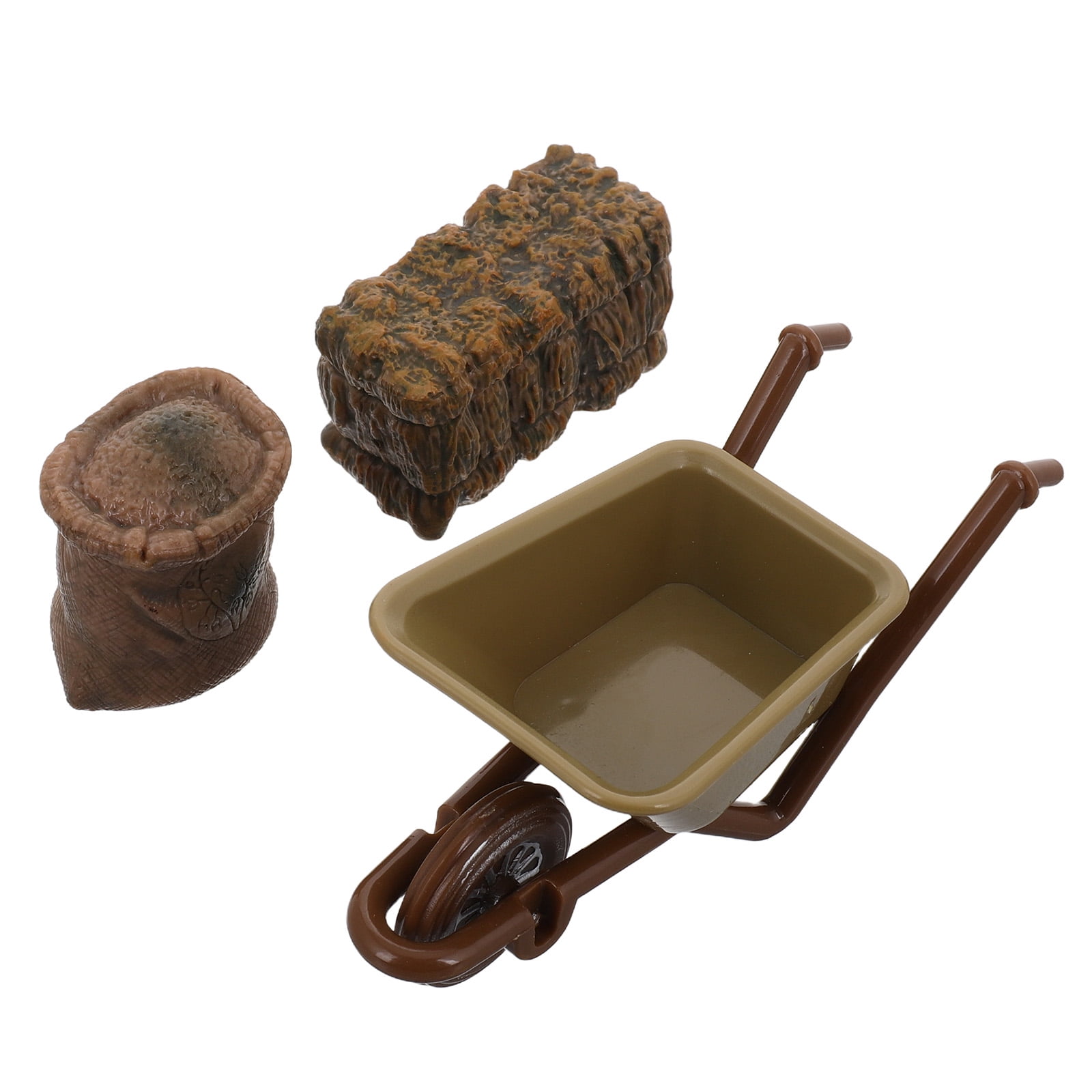 1 Set Miniature Farm Cart Model Mini Hay Bale Dollhouse Farm Miniature ...